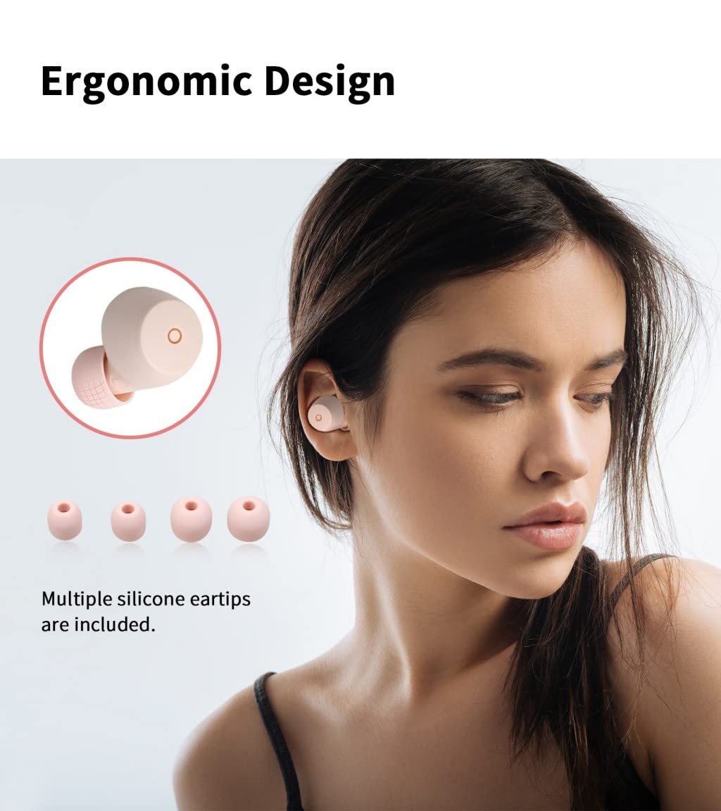 Edifier X3 to U True Wireless Earbuds, Qualcomm AptX Audio Bluetooth 5.0 Headphones, CVC 8.0 Noise Cancellation IP55 Dust and Waterproof Ear Buds, Voice Assistant USB C Earphones Pink