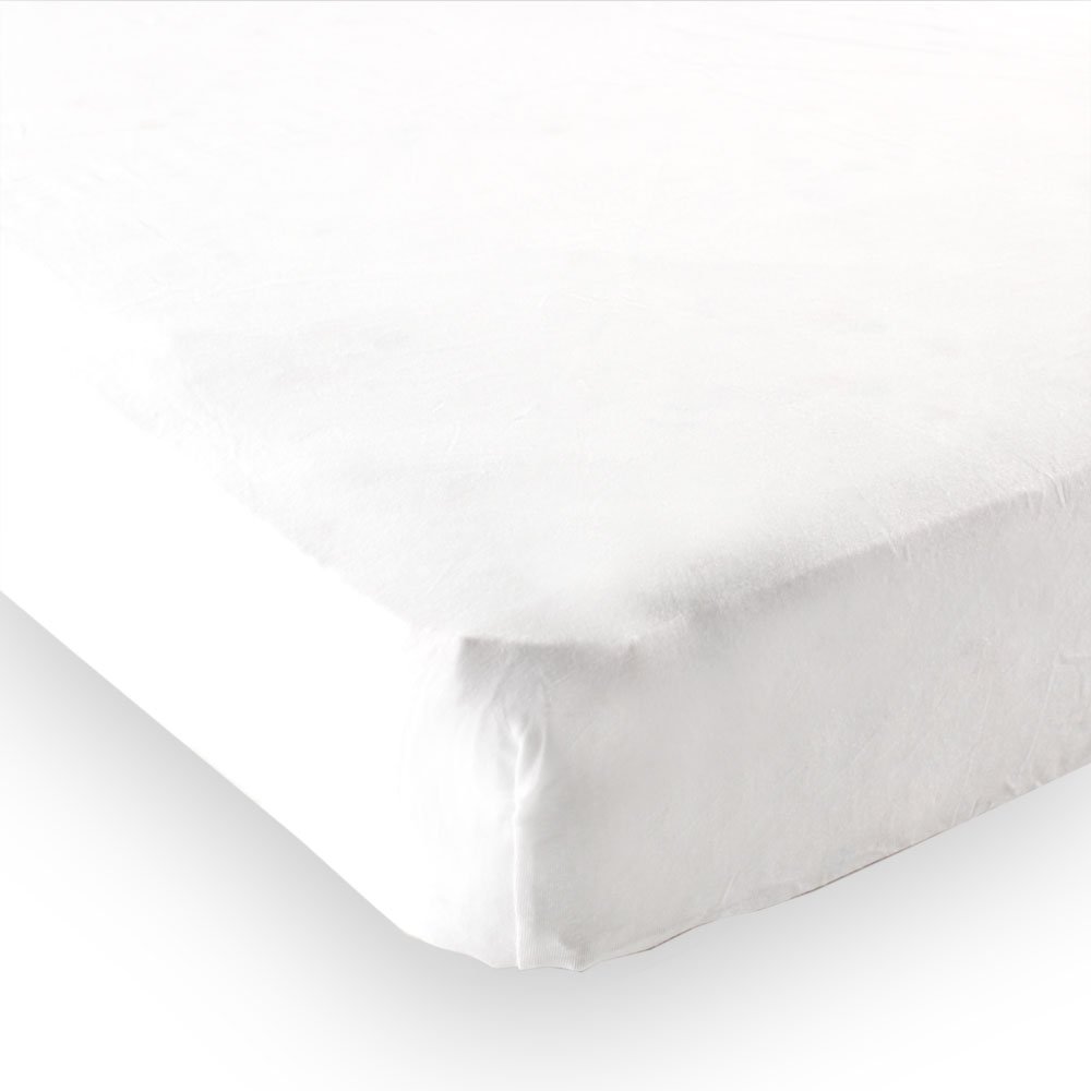 Luvable Friends Unisex Baby Fitted Portable Crib Sheet, White, One Size