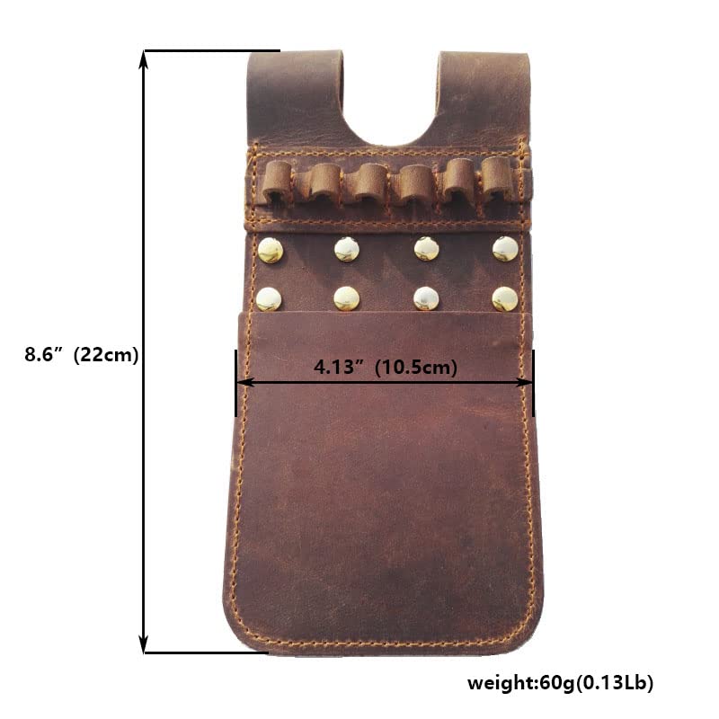 AMEYXGS Archery Pocket Arrow Quiver Leather Arrow Holder Portable Arrow Training Carrier Bag for Shooting Hunting Accessory (brown)