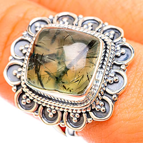 Ana Silver Co Prehnite 925 Sterling Silver Ring Size 8.5 - Handmade Jewelry, Bohemian, Vintage RING119054
