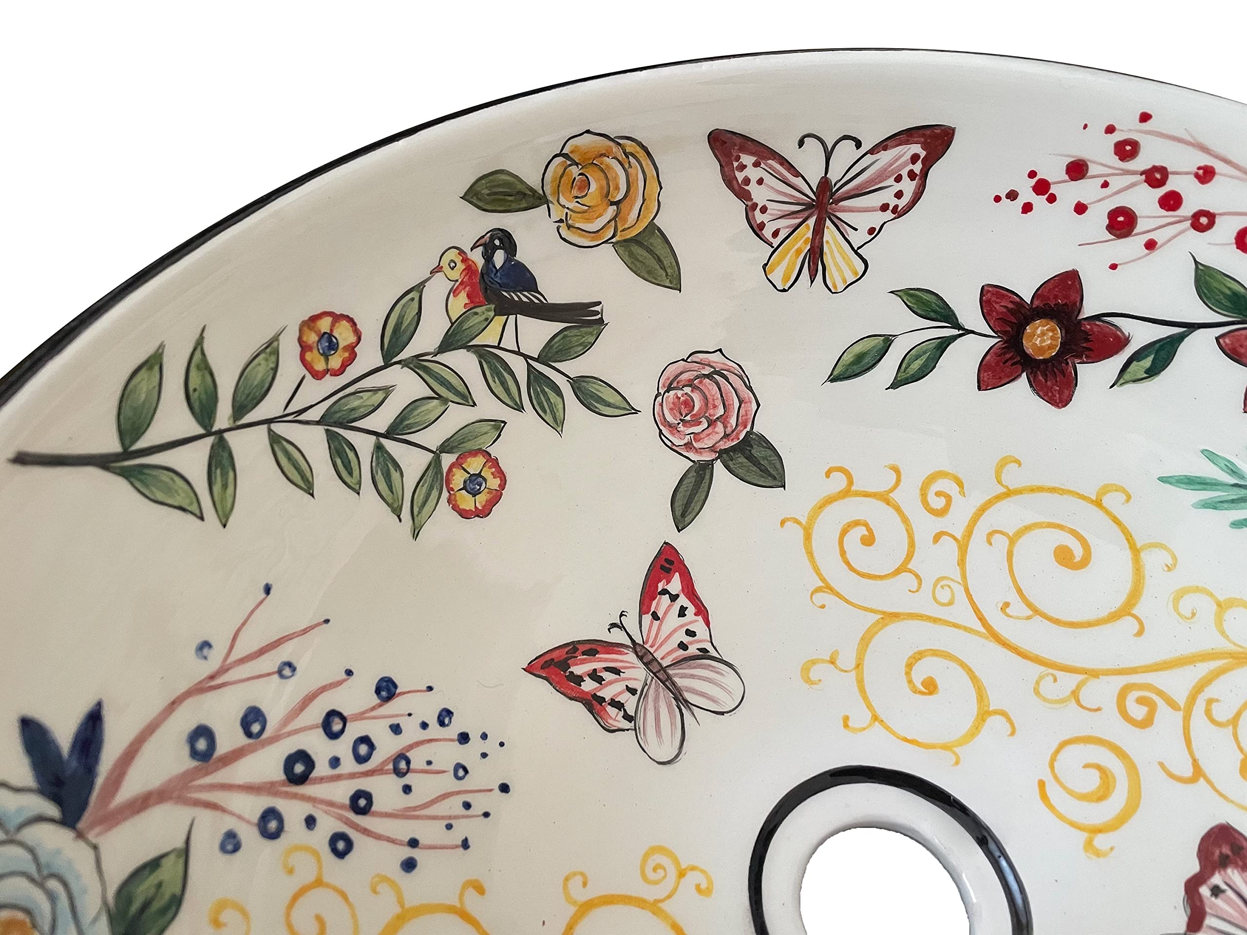 Bathroom Vessel Butterfly Sink, Ceramic Countertop Basin, Sink Bowl, Bath Vanity Sink, Bathroom Remodeling, Lavatory, Kitchen Washbasin