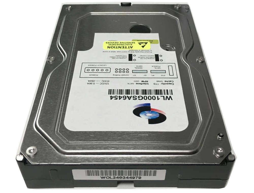 WL 1TB 64MB Cache 5400RPM SATA III (6.0Gb/s) (Low Power & Heavy Duty) 3.5" Internal Hard Drive (PC, NAS & CCTV DVR) - w/ 1 Year Warranty
