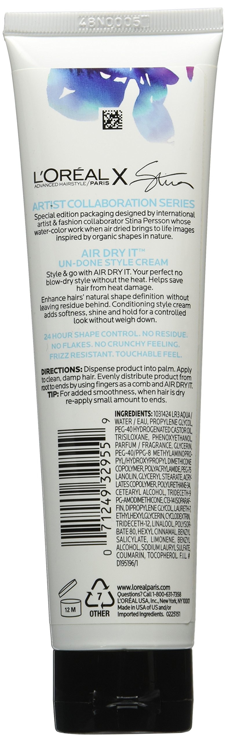 L'Oréal Paris Advanced Hairstyle AIR DRY IT Undone Style Cream, 5.1 fl. oz.