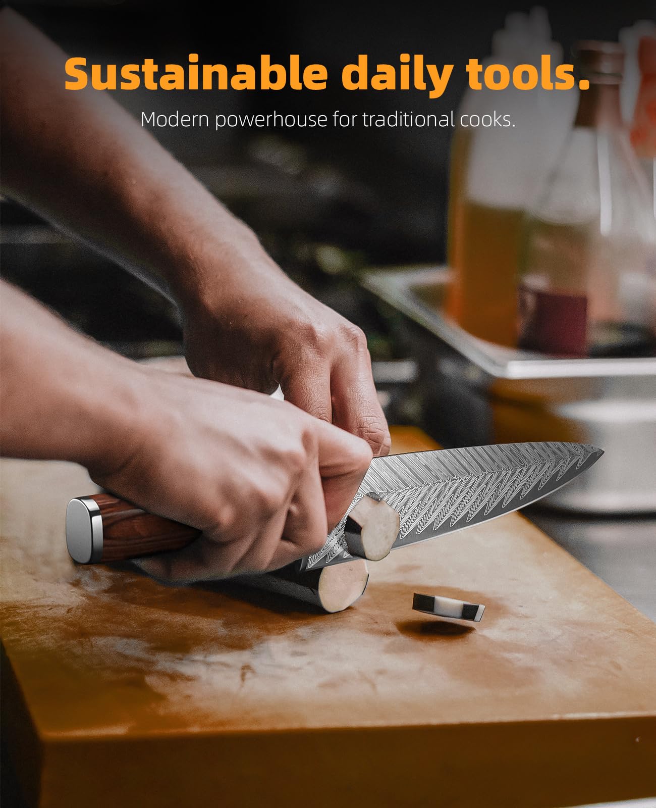 AOKEDA Chef Knife, 8 Inch Professional Kitchen Knife Made of German High Carbon Stainless Steel with Ergonomic Handle