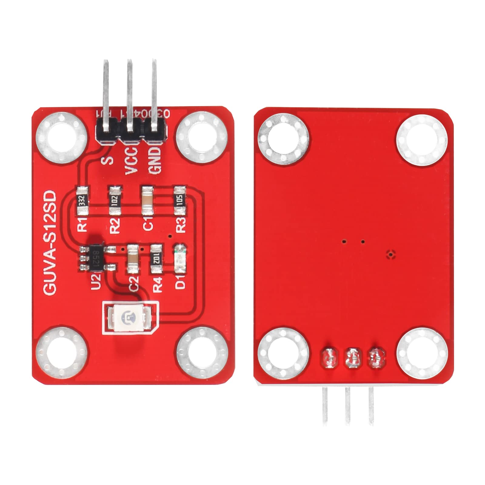 Alinan 4pcs UV Sensor 240-370nm GUVA-S12SD/CJMCU-GUVA-S12SD Pin Header Interface Solar Ultraviolet Intensity Sensor