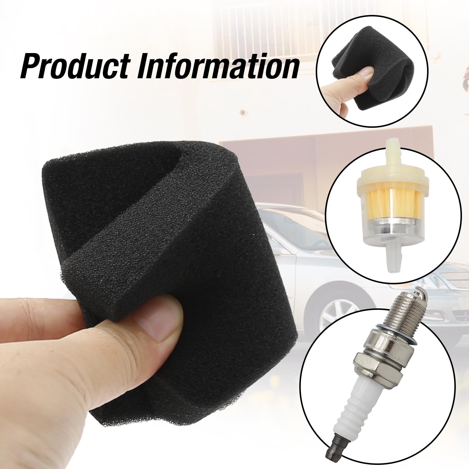 Anxingo 17211-Z07-000 Air Filter 17218-Z07-000 Outer Filter Replacement for Honda EU2000 EB2000 EB2000i EB2000iT1 EU2000i EU2000iT1 EU2000iK1 W/ 98056-55777 Spark Plug
