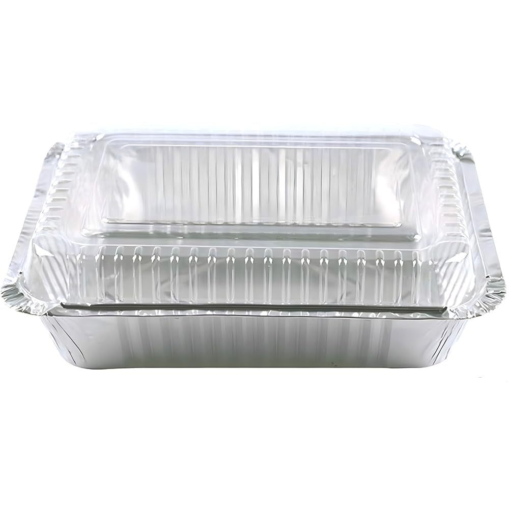 Bluesky Aluminum Pans with Plastic Lids-(Pack of 20) -Perfect for Meal Prep, Baking, 1.5 lb, Silver & Clear