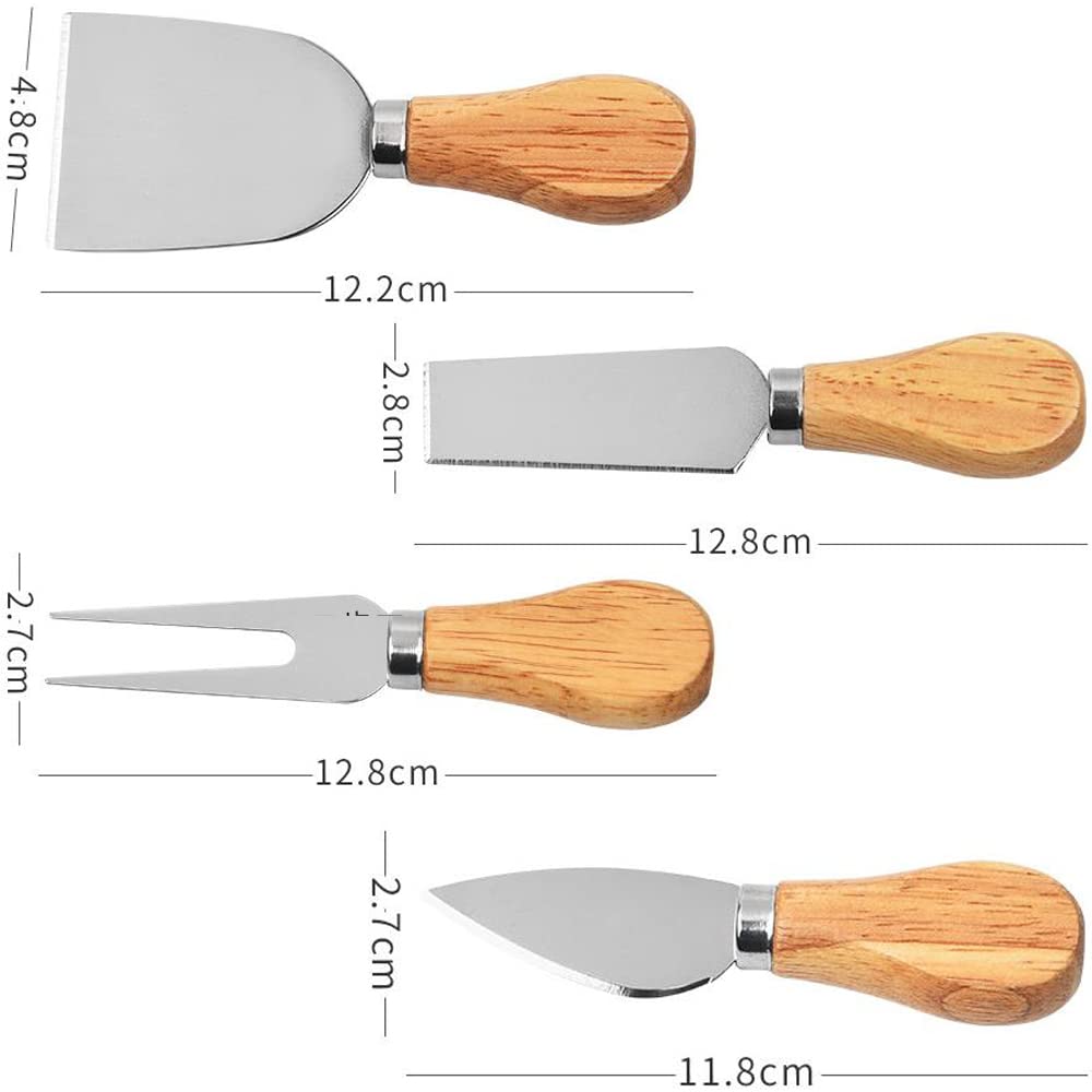 Cheese Knives Set, Stainless Steel Fork Spoon,with Heart Slate Cheese Boards for Dinner Table Set (F-SET)
