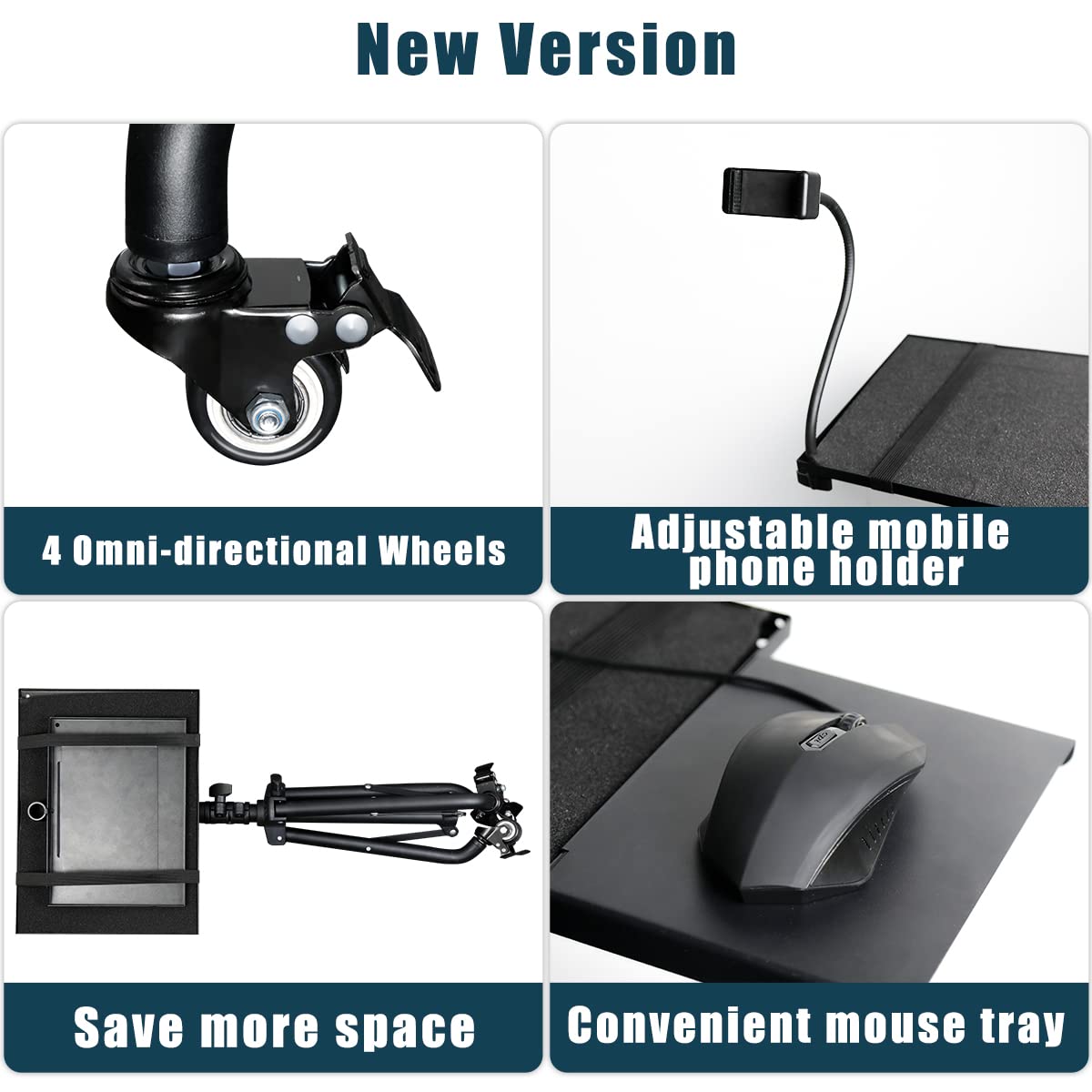 ALINBIN Projector Stand, Tripod for Projector Laptop Tripod Stand, Height Adjustable Tripod Stand from 29.5IN to 63IN. Heavy Duty Stand with Wheels and Mobile Phone Holder