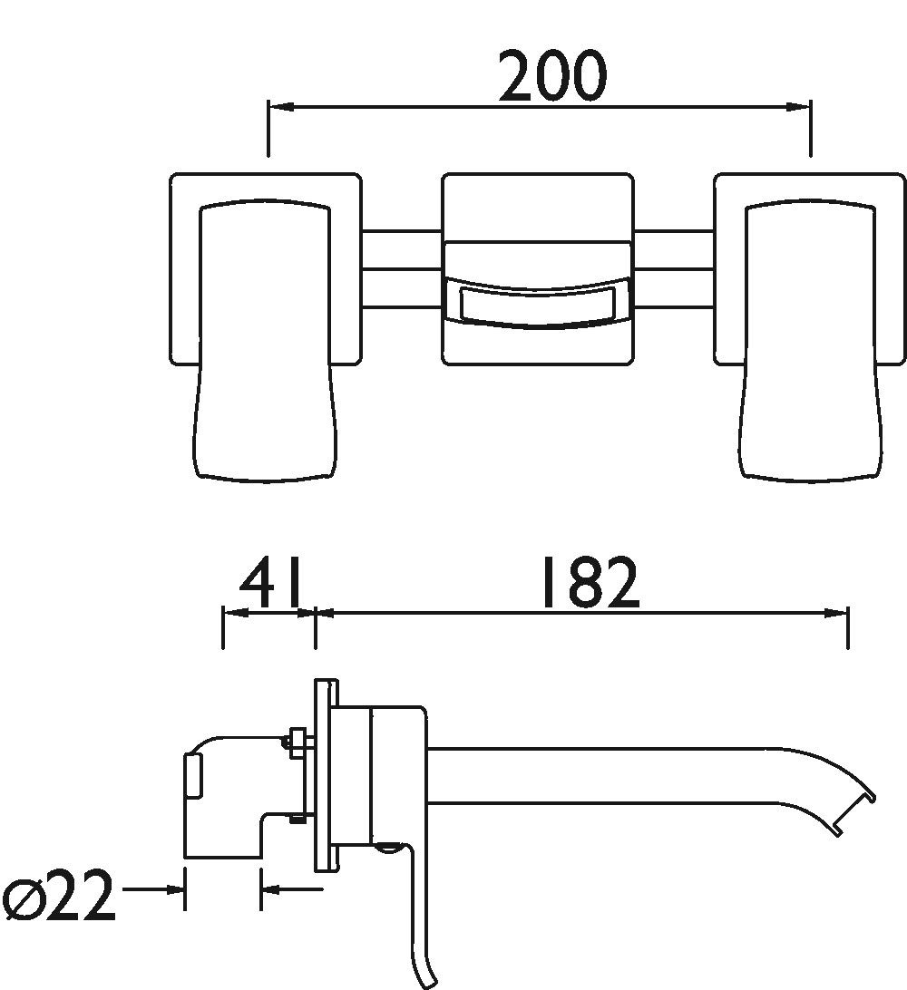 Bristan DSC WMBF C Descent Wall Mounted Bath Filler, Chrome
