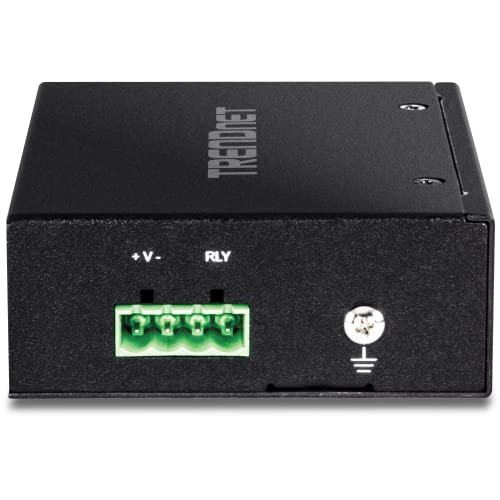 TRENDnet Hardened Industrial 100/1000 Base-T to SFP Media Converter, DIN-Rail and Wall Mount Hardware Included, Multi Or Single Mode Fiber, Power Supply Sold Separately, Black, TI-F11SFP