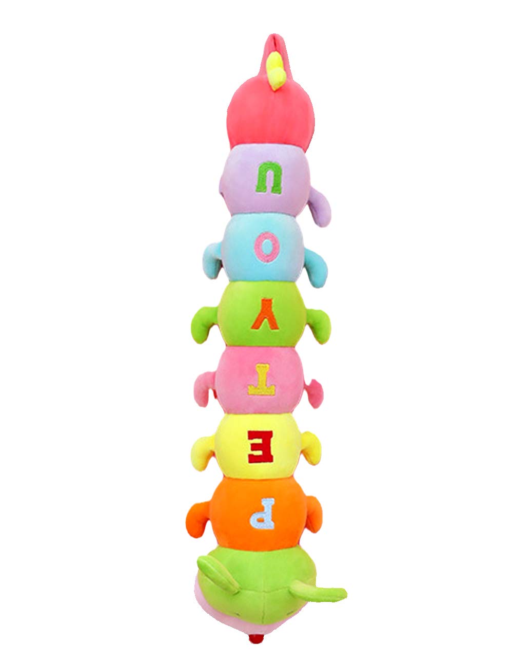 Multicolor Caterpillar Stuffed Animal Big Hugging Pillow Cute Plush Soft Pillow Doll,Giant Plush Toy,Gifts for Girl Boy Babies Birthday (27.5inch/70cm)