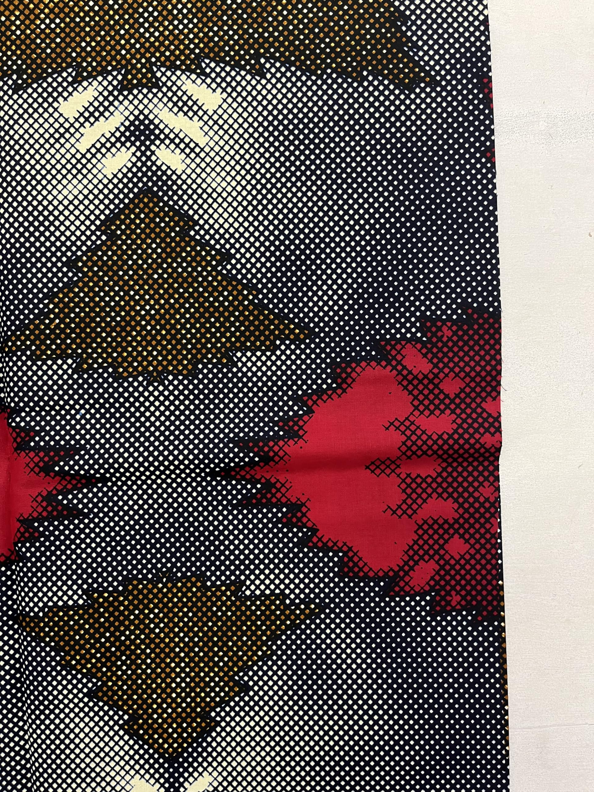 African Guaranteed Wax Block Prints Fabric/African Ankara Wrapper Fabric Wax Fabrics /-Sell by 6 Yards-100% Cotton-for Dresses-Red, Dark-blue, Brown, White, Cream