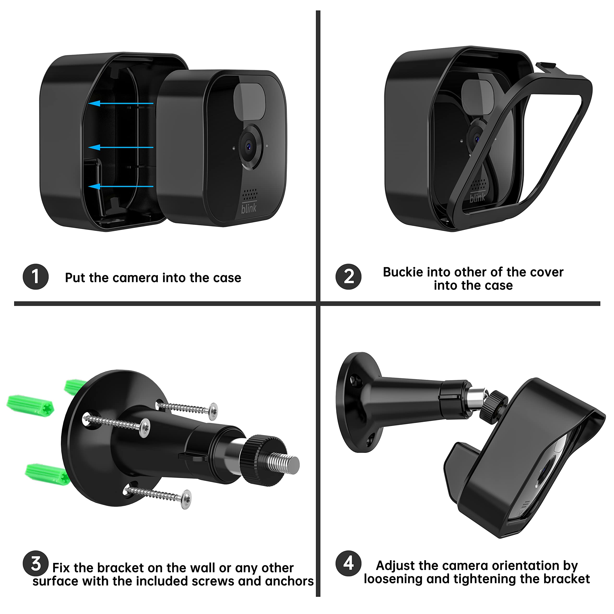 Augstci Blink Outdoor Camera Wall Mount, 2 Pack Weatherproof Protective Housing and 360 Degree Adjustable Mount for Blink Outdoor