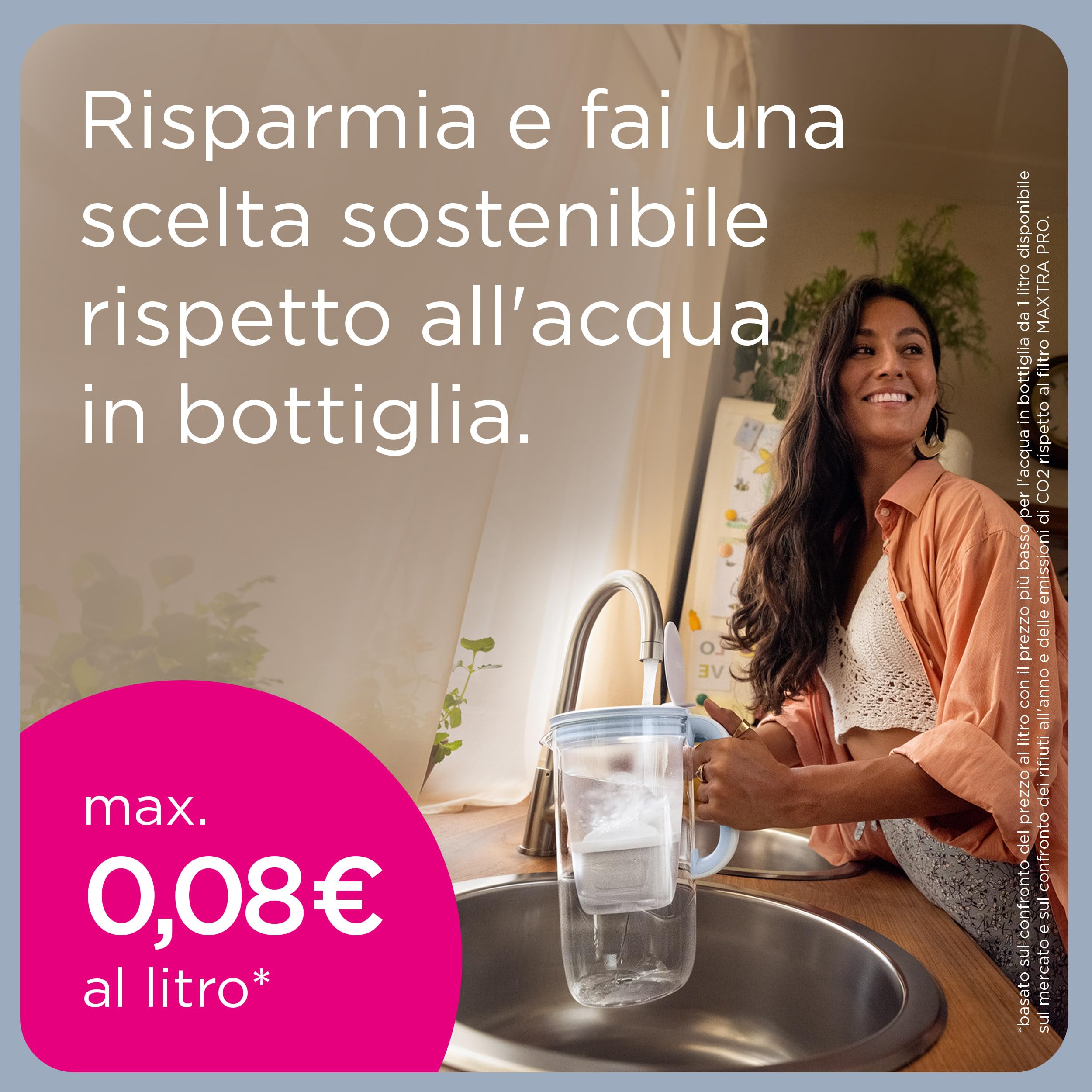 BRITA Glass Water Filter Jug Starter Pack-Light Blue (2.5L) incl. 3x MAXTRA PRO All-in-1 cartridge-Premium Glass Design jug with easy-filling Flip-Lid and Indicator- in sustainable Smart Box packaging