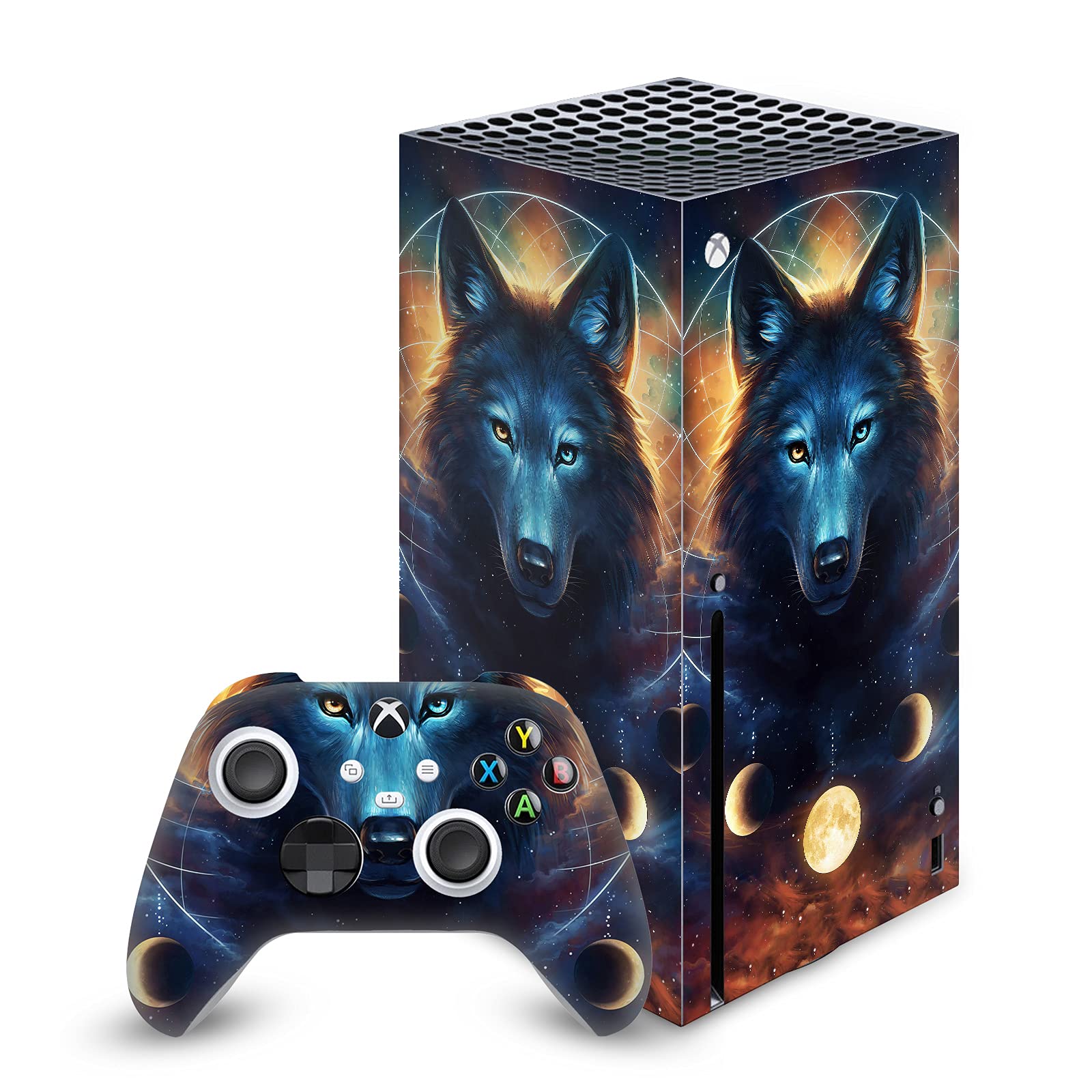 Head Case Designs Officially Licensed Jonas JoJoesArt Jödicke Dreamcatcher Wolf Art Mix Vinyl Sticker Gaming Skin Case Cover Compatible with Xbox Series X Console and Controller Bundle