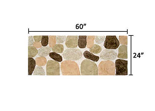 Chesapeake Merchandising Khaki Chesapeake Pebbles Bath Rug Runner (24" x 60")