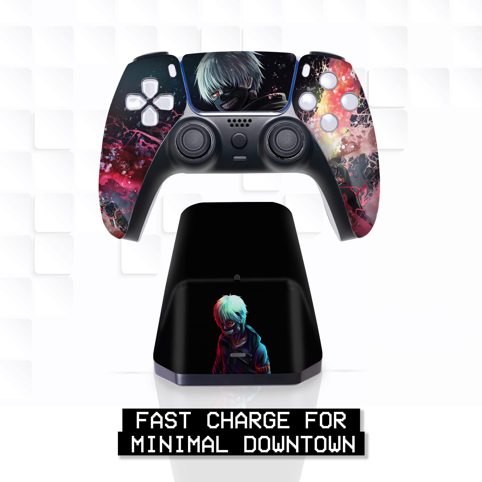 BABY CUDDLE BOX Ghouul Raid Custom Controller with Gaming Headset and Quick Charging Stand Compatible with Console by Bcb Controllers | Customized with Permanent Hydro-Dip Printing(Not Just A Skin)