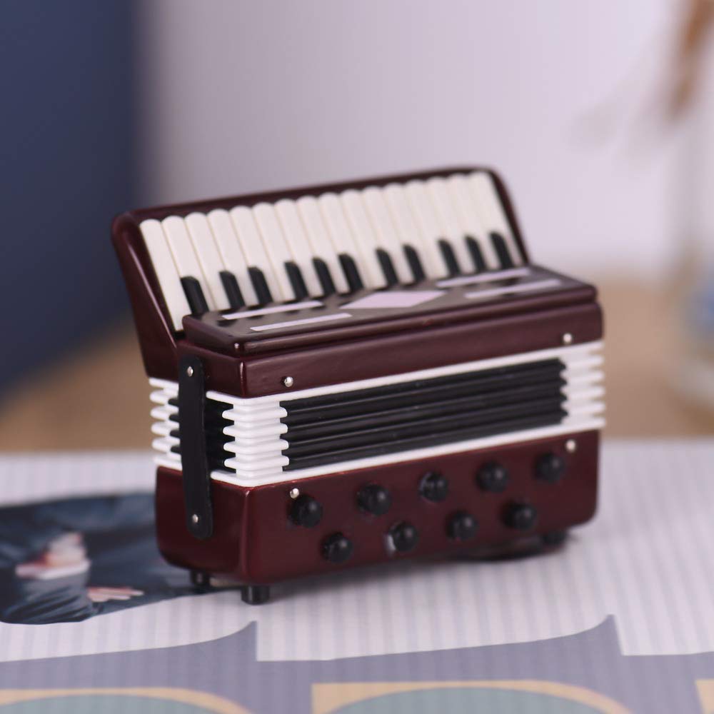 ALANO red mini accordion model with gift box Mini Musical Ornament instrument ornaments(KR-7 L)