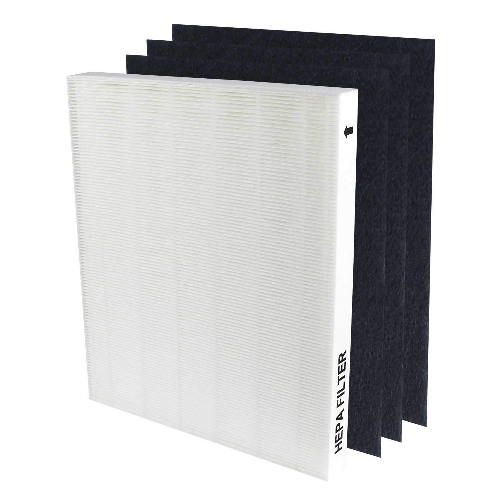 evron AP-1512HH HEPA Replacement Filter for Coway AP-1512HH-FP AP-1518R Air Purifiers 3304899 with 3 Carbon Filters