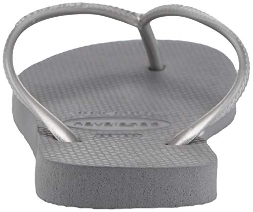 Havaianas Kid's Slim Flip Flop Sandal, Steel Grey, 3-4 M US Little Kid