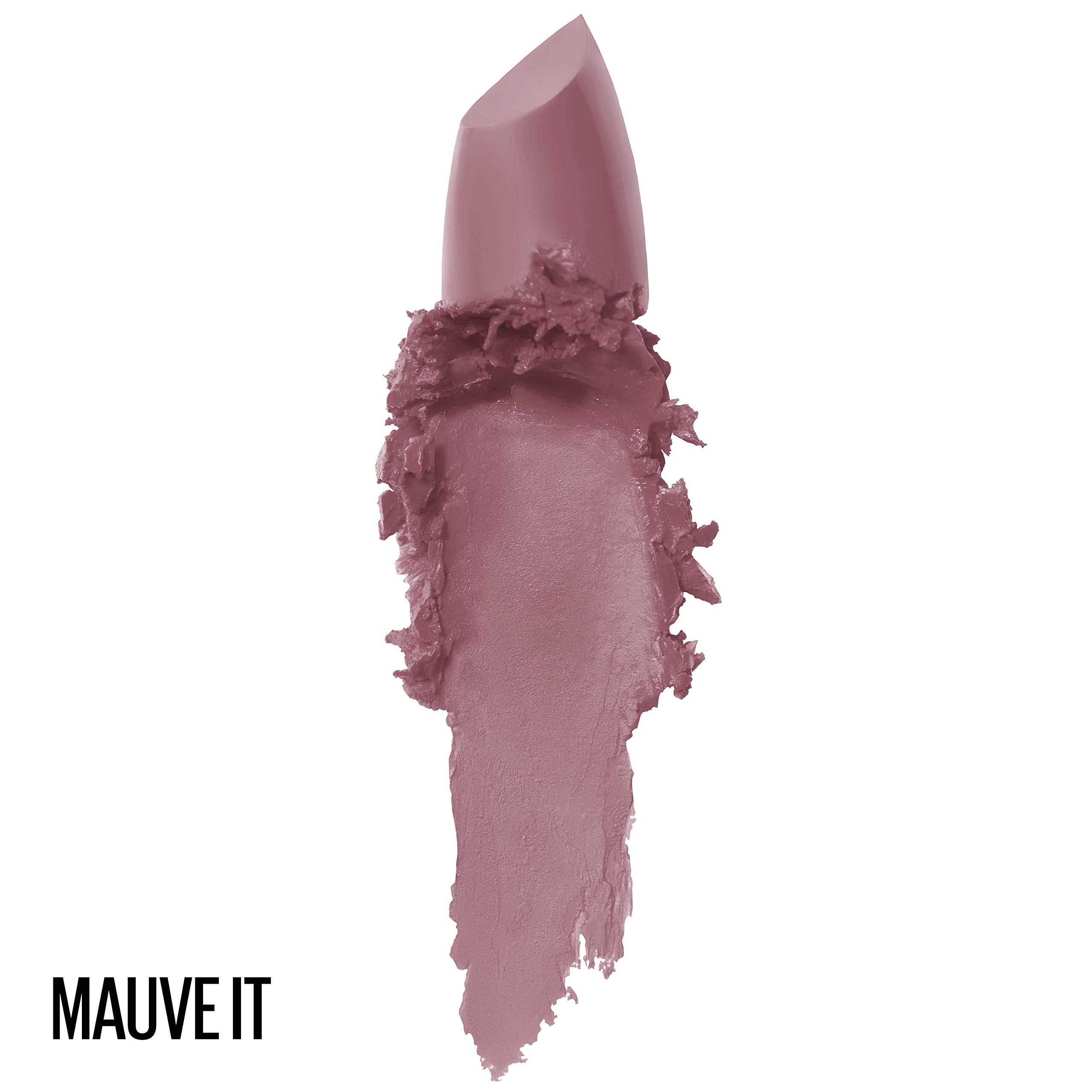 Maybelline Color Sensational Lipstick, Lip Makeup, Matte Finish, Hydrating Lipstick, Nude, Pink, Red, Plum Lip Color, Mauve It, 0.15 oz; (Packaging May Vary)