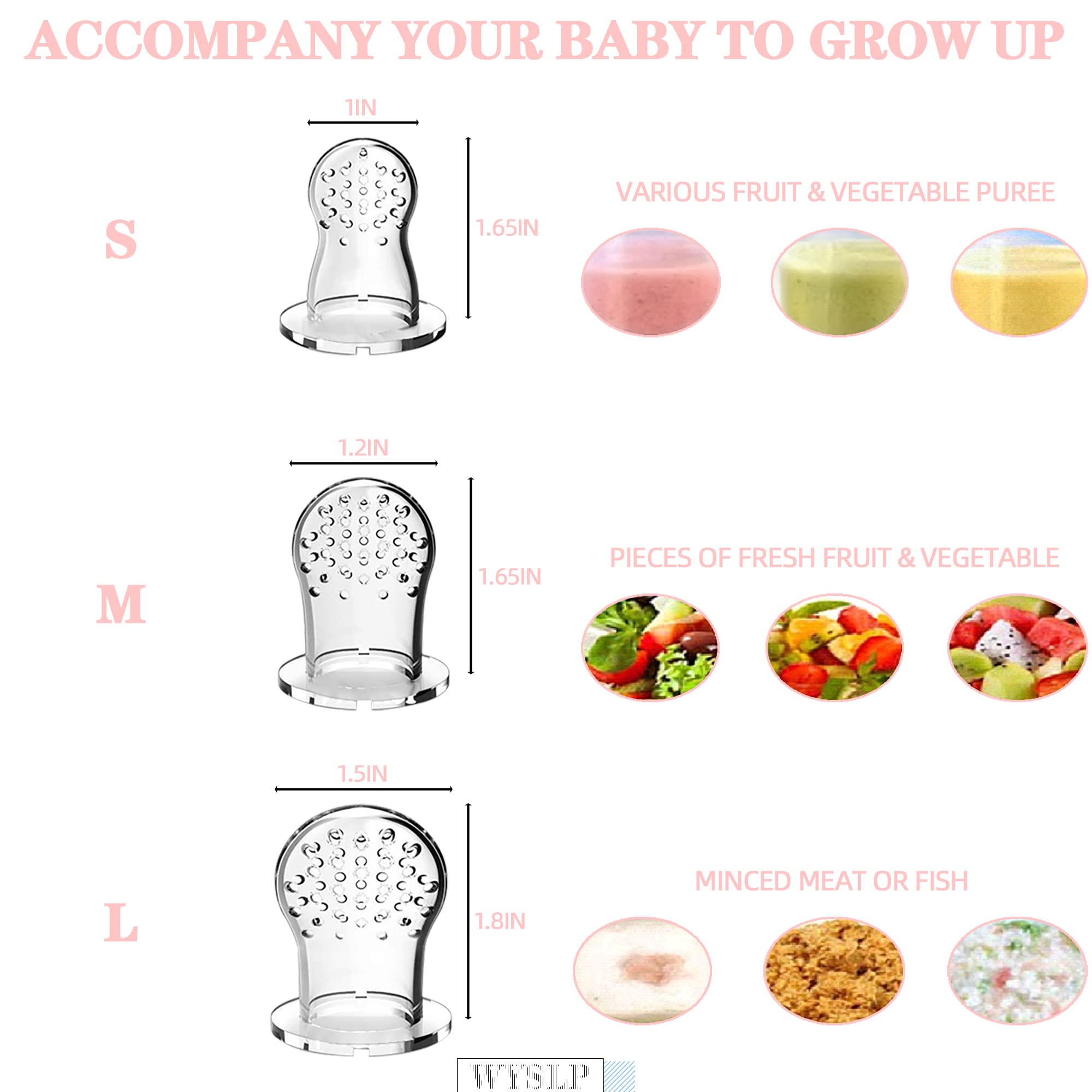 Baby Fruit Feeder Silicone Food Pacifier | Infant Teething Relief Toy Teether | Milk Frozen Mesh Feeders | Safely Self Feeding Teethers for Babies 0-6-12-18 Months Boys and Girls,Peachpink