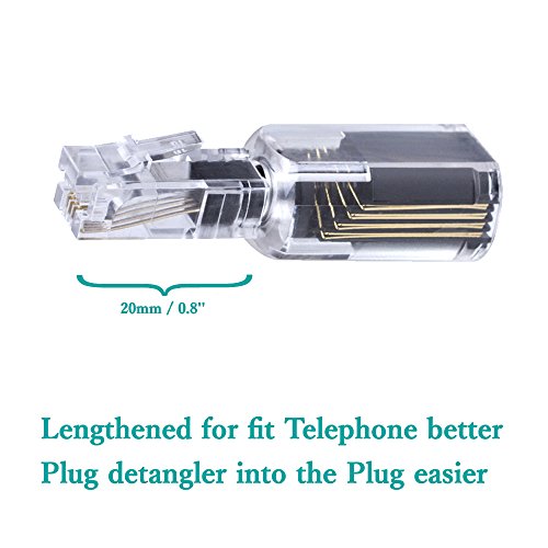 YOLISTIC (Value Pack of 2) 360° Phone Cord Detangler Landline Telephone Extended Rotating Black