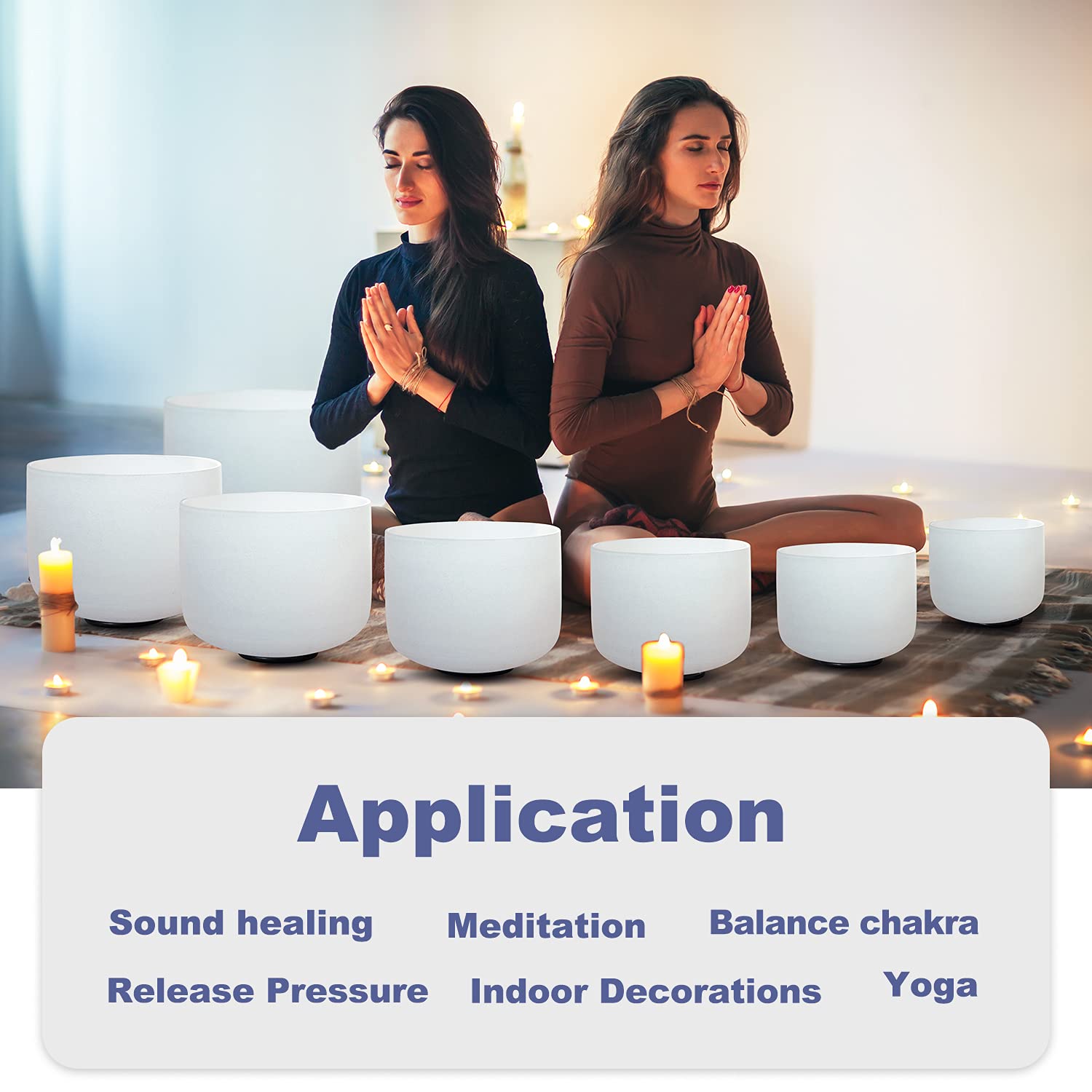 CVNC 2PCS Purple Color Heavy Duty Canvas Padded Carrying Case Travelling Bag For 6-12 Inch Crystal Singing Bowl