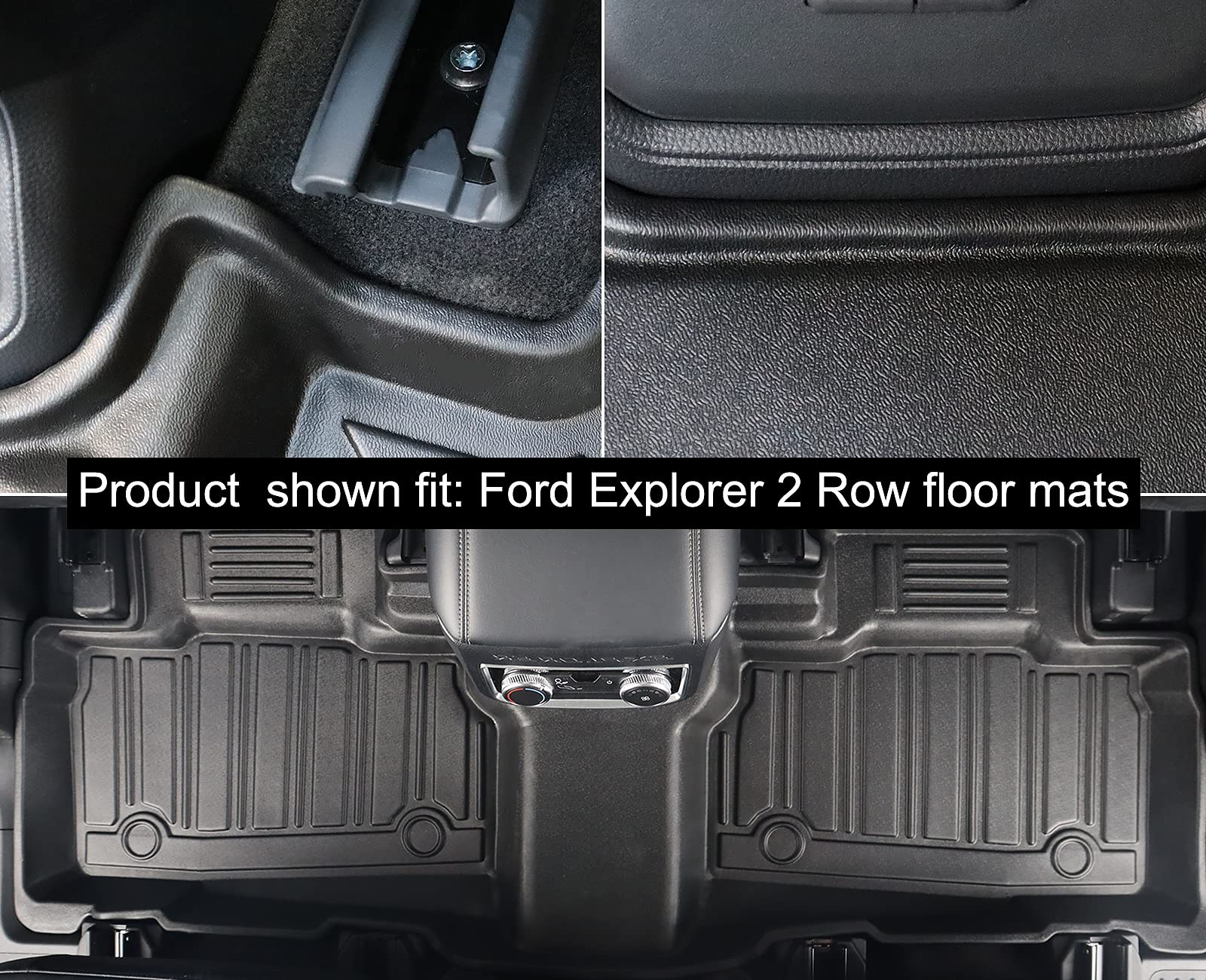 Antsvnn Floor Mats 3 Row & Cargo Liner for 2024 2023 2022 2021 2020 Ford Explorer All-Weather Guard Fits 7 Passenger Models