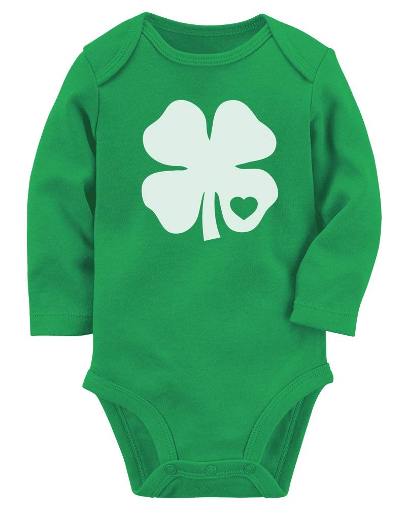 Tstars St Patrick's Day Baby Boy Girl Onesie Irish Shamrock Clover Long Sleeve Bodysuit 18M Green