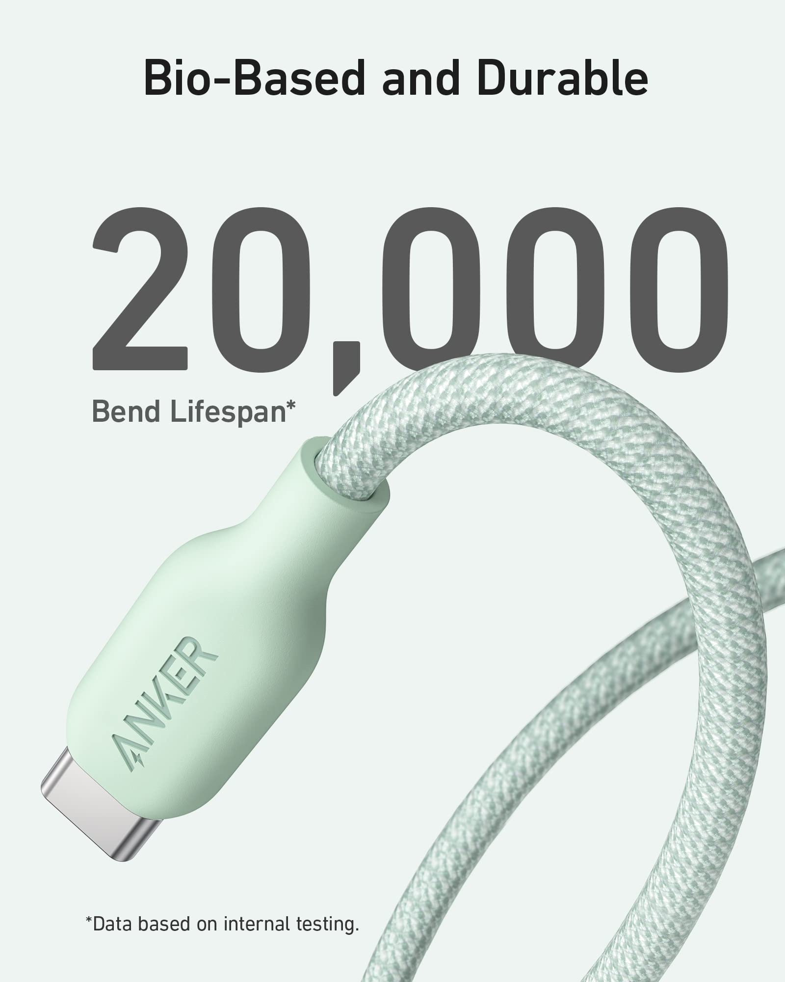 Anker USB-C to Lightning Cable, Anker 541 Bio-Nylon Cable (6ft), MFi Certified, Bio-Based Fast Charging Cable & Anker USB C GaN Charger 30W, 511 Charger (Nano 3), Foldable PPS Fast Charger(Green)