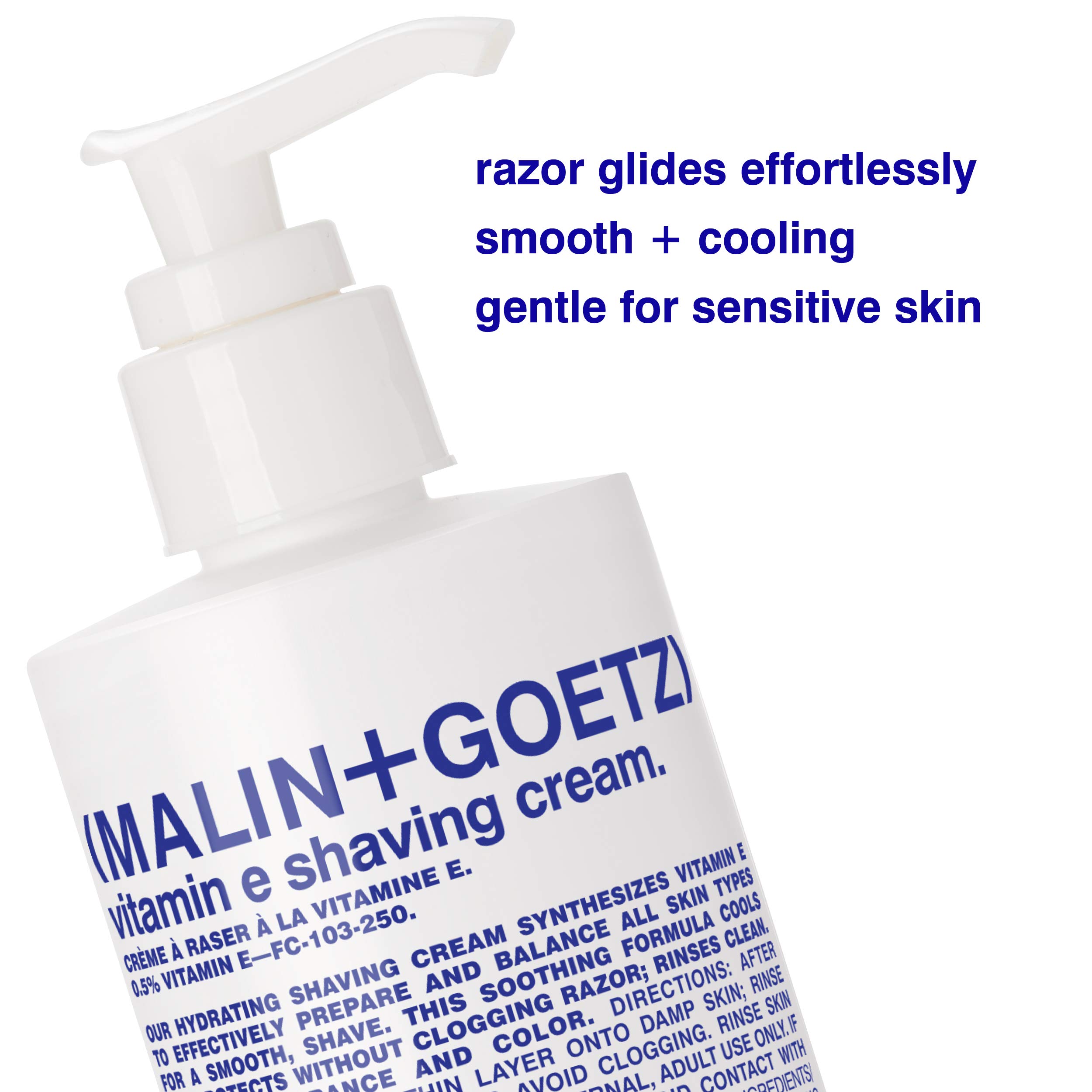 Malin + Goetz Vitamin E Shaving Cream, 8.5 Oz. - Shea Butter Shave Cream, Smooth Refreshing Menthol, Personal Care Products, Vegan & Cruelty Free