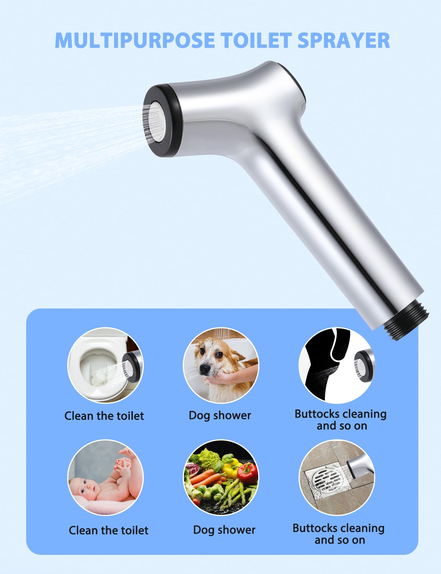 Bidet Sprayer for Toilet, Bidet Sprayer for Feminine Wash, Jet Spray for Toilet, Push-button switch