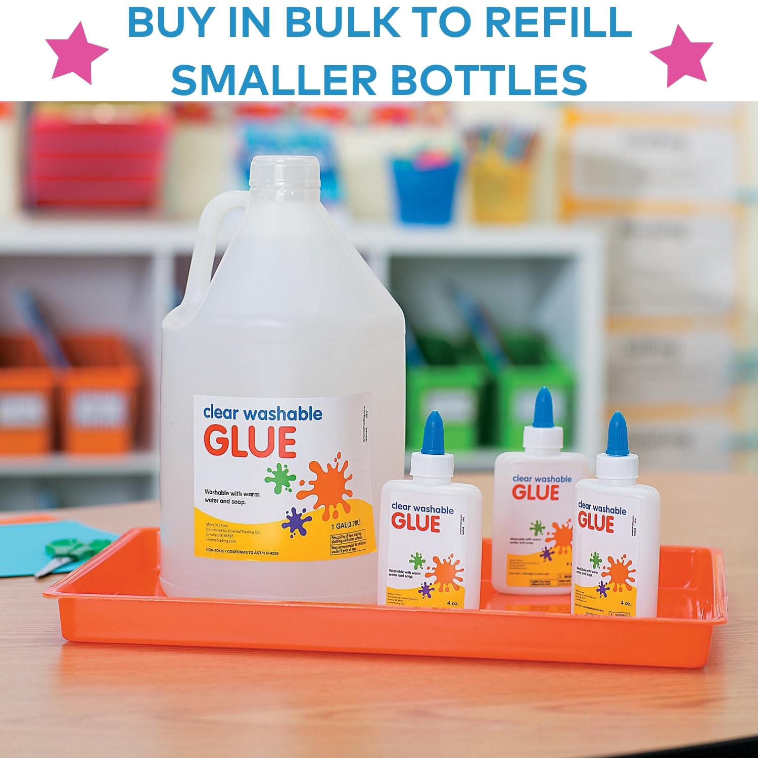 Clear Glue, 1 Gallon, Classroom, Art and Science Supplies, Great for Crafts, Slime and DIY at Home Projects