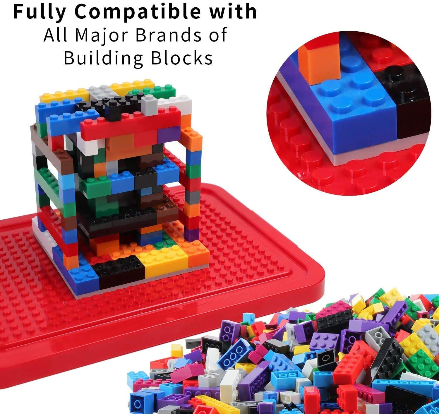 burgkidz Building Bricks 568 Pieces Toys, Classic Building Blocks Includes Wheels, Door, Window, Compatible Bulk Block with Storage Box and Baseplate, STEM Educational Gift for Kids 3+ Year