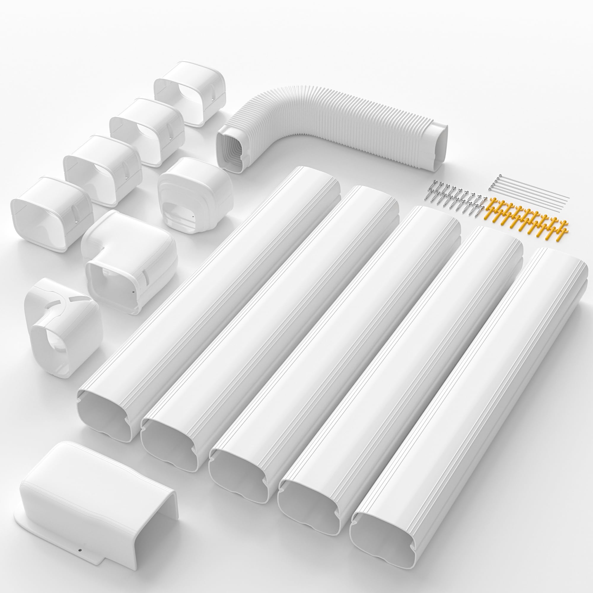 Cestluck 4'' 19.5 Ft Mini Split Line Cover Set, PVC & PP Pipe Covers for Mini Split Lines, Line Guard for Central AC