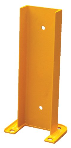 Vestil G6-18 Structural Steel Rack Guard, 4 Mounting Holes, 18-1/4" Height, Base Measures 8-1/16" x 6", Safety Yellow