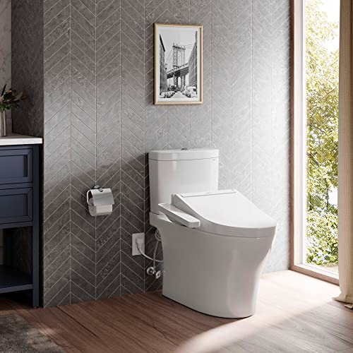 Aquia IV 2-Piece 0.8/1.28 GPF Dual Flush Elongated ADA Comfort Height Toilet in Cotton White, C2 Washlet Seat Included