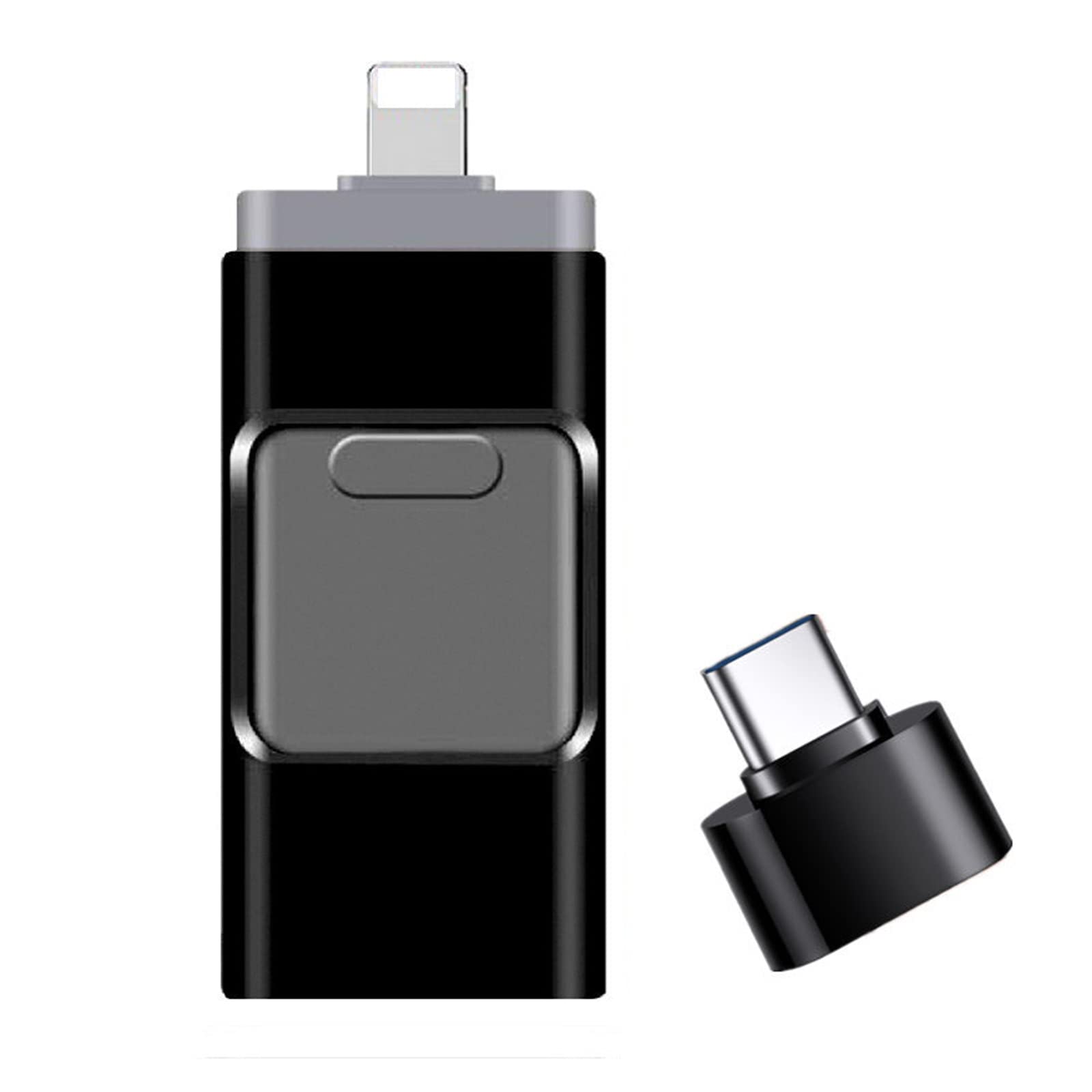 AQWEI 4 in 1 High Speed USB Multi Drive Flash Drive, Photo Stick Omni for iPhone and Computer, Flash Drive for iPhone & Photo Stick for Android Phones, 4 in 1 Drive Photo Stick Omni (128GB,Black)