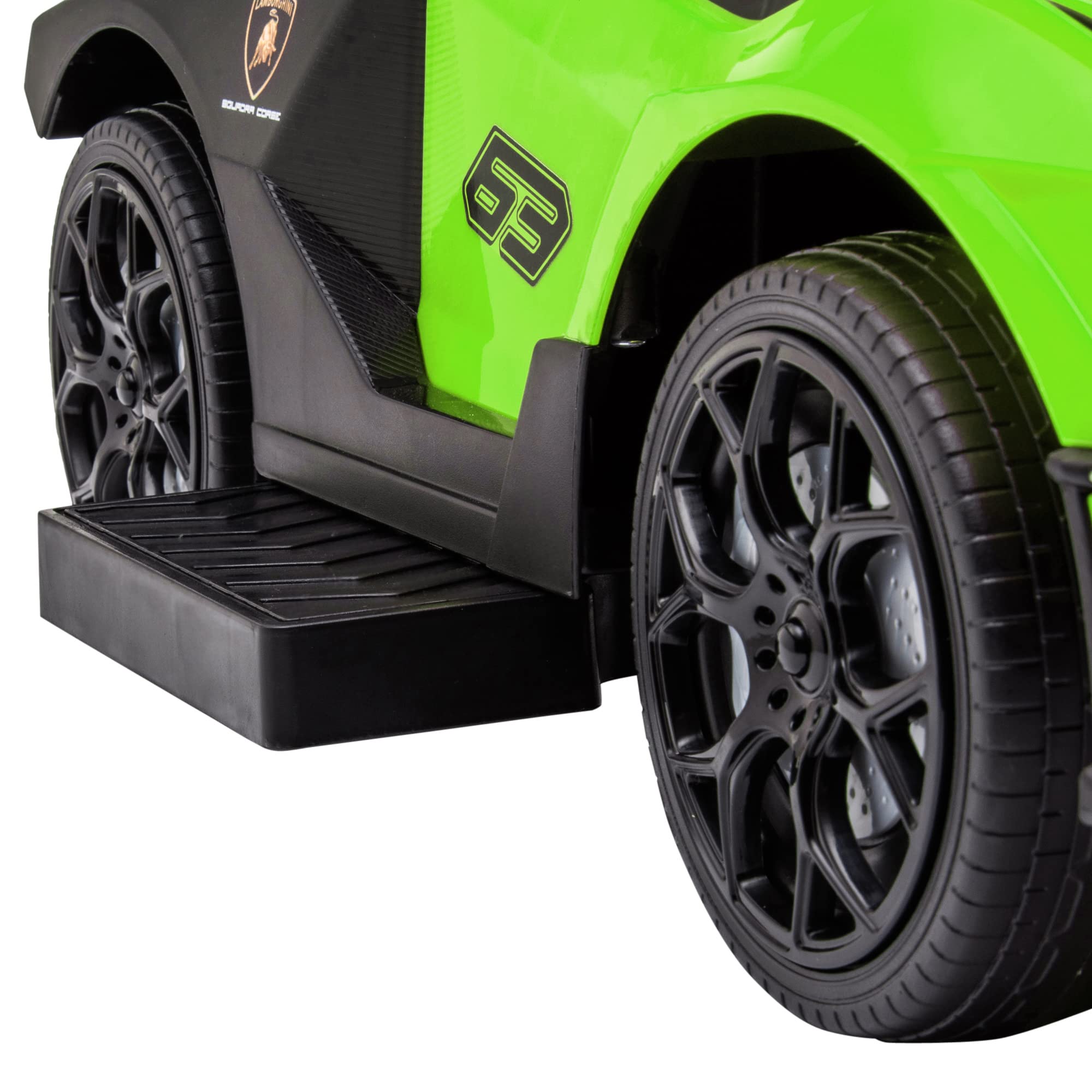 Aosom 2-in-1 Ride On Push Car for Toddlers 1-3, Licensed Lamborghini Stroller Sliding Car, Push-Along with Under Seat Storage Horn Engine Sound and Steering Wheel, Manual, Green