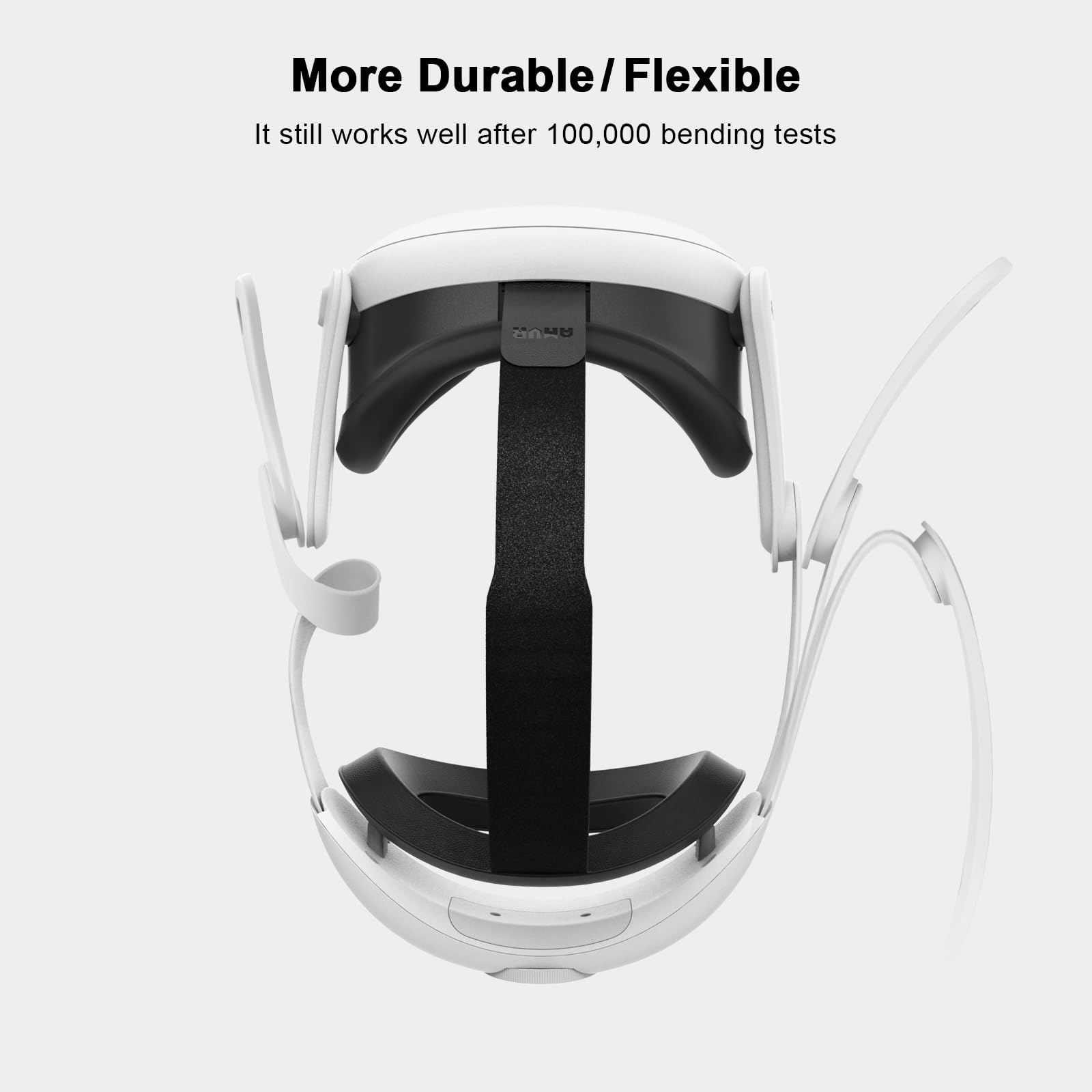 AMVR Battery Pack Head Strap for Oculus Quest 2 - Elite Strap With 6000mAh Batteries for Meta Quest2 Headset, Adjustable Band Relieve Squeeze,Foldable Frame With Fast Charging, Extend 5H Playtime