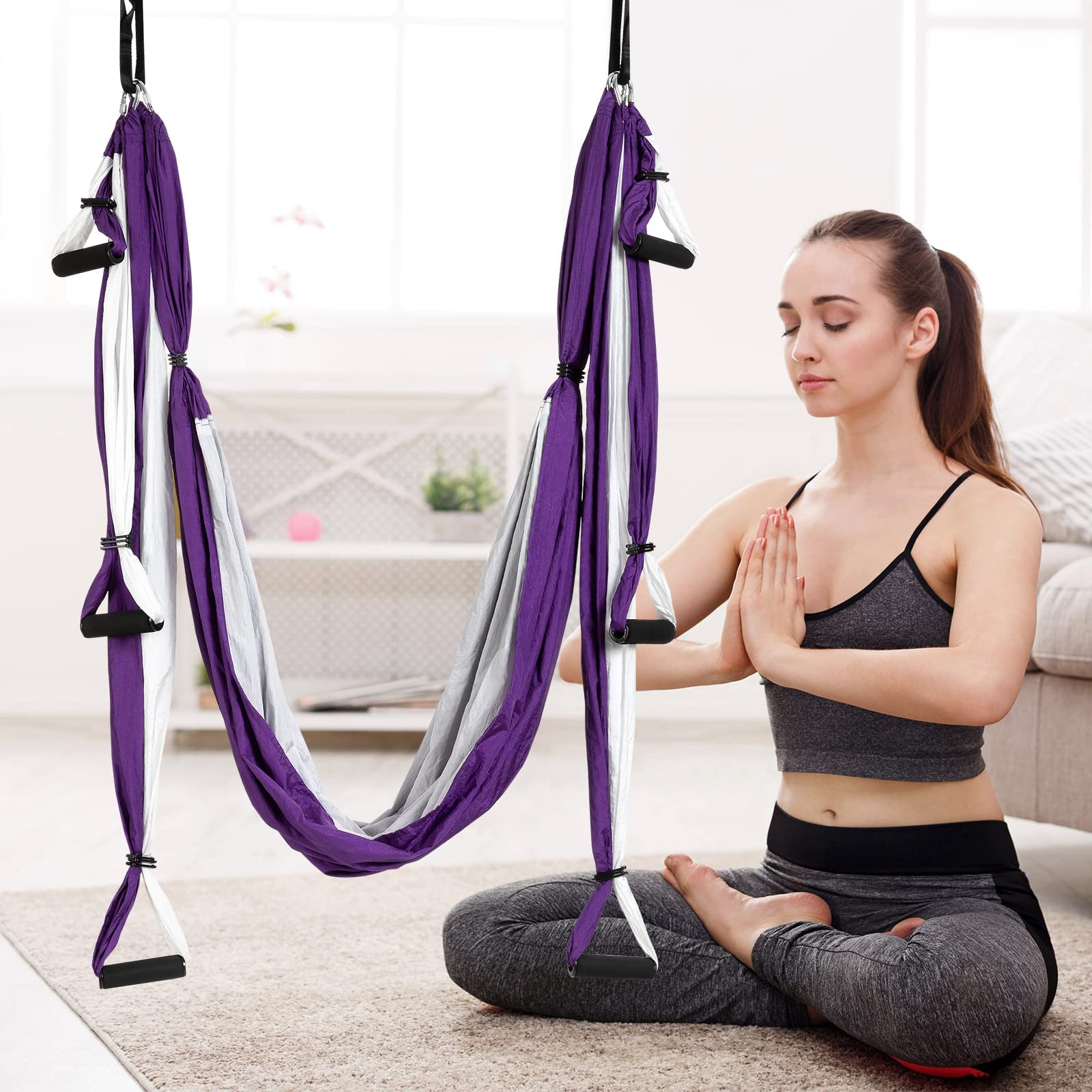 Aerial Yoga Swing Set With Ceiling Mount Accessories Anti Gravity Yoga Swing Kit Hammock Anti Gravity Yoga Swing Kit