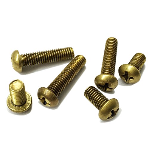 M3 x 6mm Phillips Pan Head Machine Screws,Brass,Metric,Full Thread,Right Hand,Pk 100