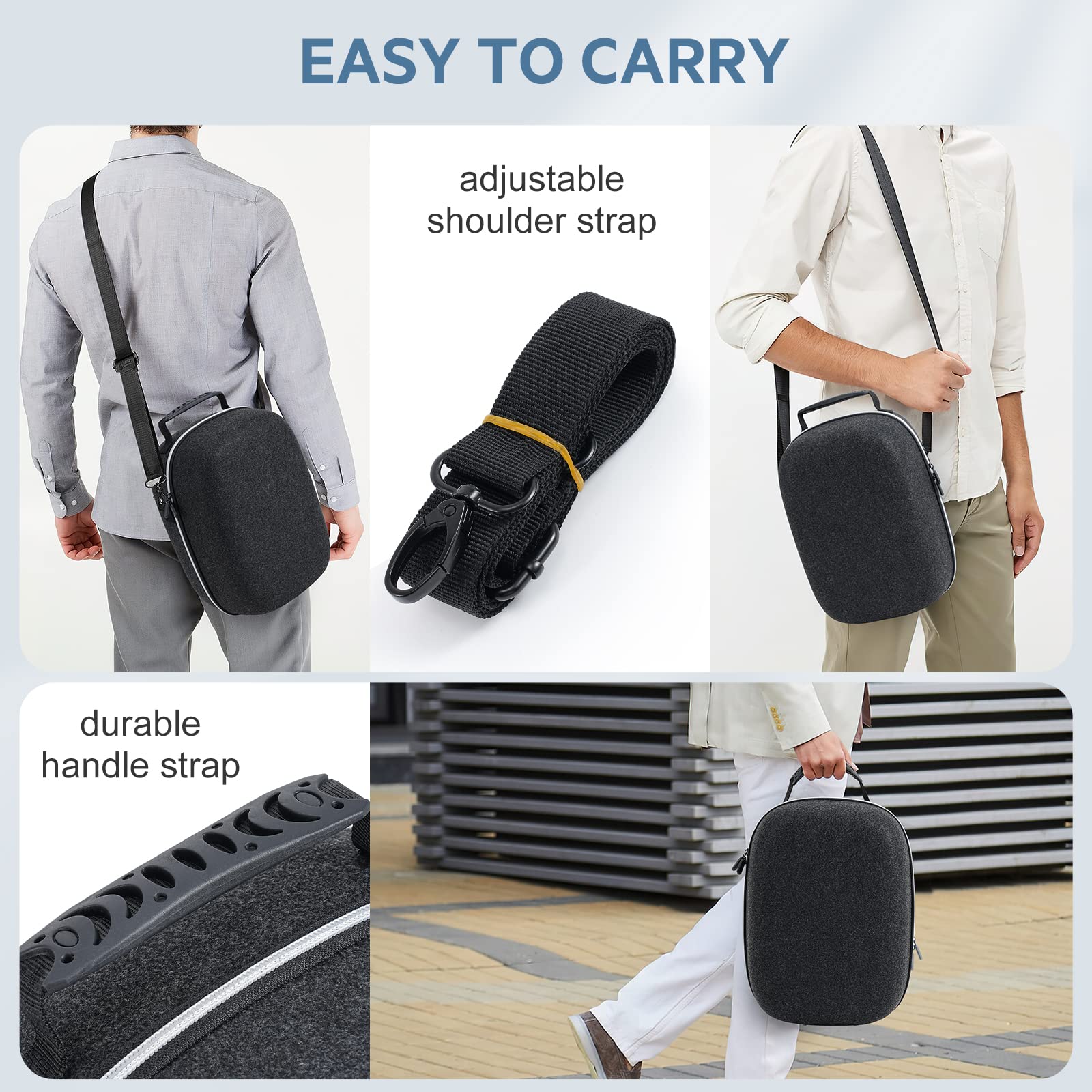 Allnice Carrying Case Compatible with Meta/Oculus Quest 3, Hard Carrying Travel Case for/Oculus Quest 3 Shockproof Waterproof EVA VR Carrying Travel Bag with Adjustable Strape Hard Storage Box (Black)