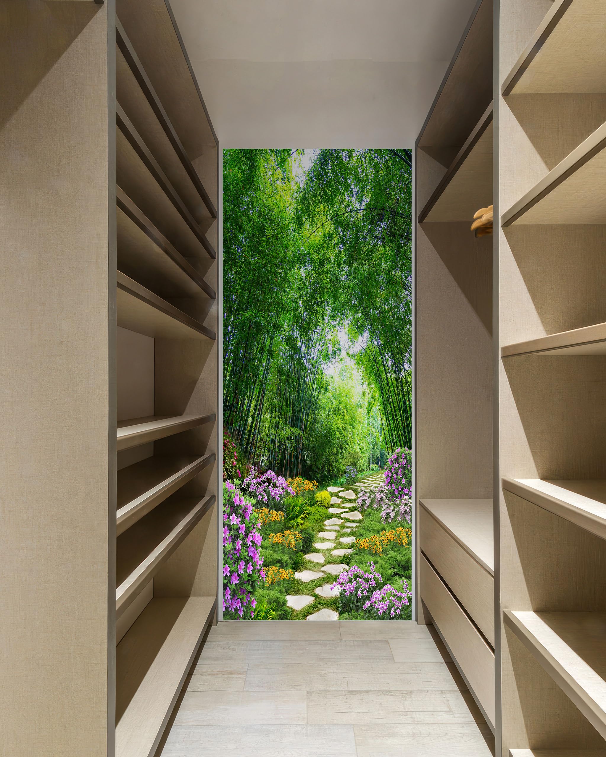 FLFK Door Sticker - Door Mural Peel and Stick, Removable Self-Adhesive Scenic Door Wallpaper for Home Decor, 30.3 "W x 78.7 "L, Set of 2 Sheets