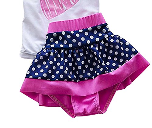 LOSORN ZPY Baby Girl Swimsuit Two Pieces Toddler Kid Long Sleeve Rash Guard UPF 50+ (5-6 Years Old/L) Navy