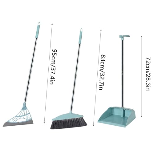 Brooms with Dustpan Combo Set, Lightweight Multifunction Long Handle Brooms and Dustpan Easy to Use, Portable Brooms and Dustpan for Office Home Hotel and Kitchen Floor