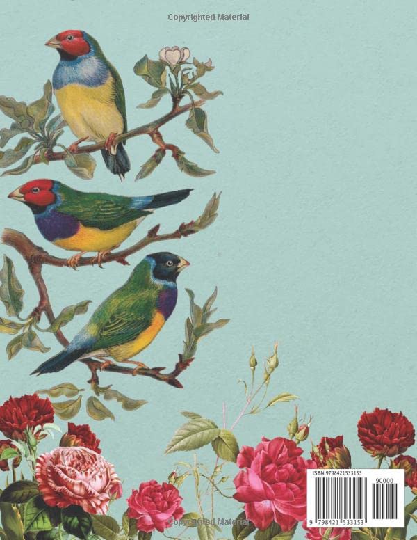 Vintage Bird Genealogy Organizer: Beautiful 7-Generation Genealogy Notebook With Fillable Pedigree Charts, Family Group Sheets, 127 Ancestor Overview Pages, Family Tree Chart Book Journal 8.5ā x 11ā