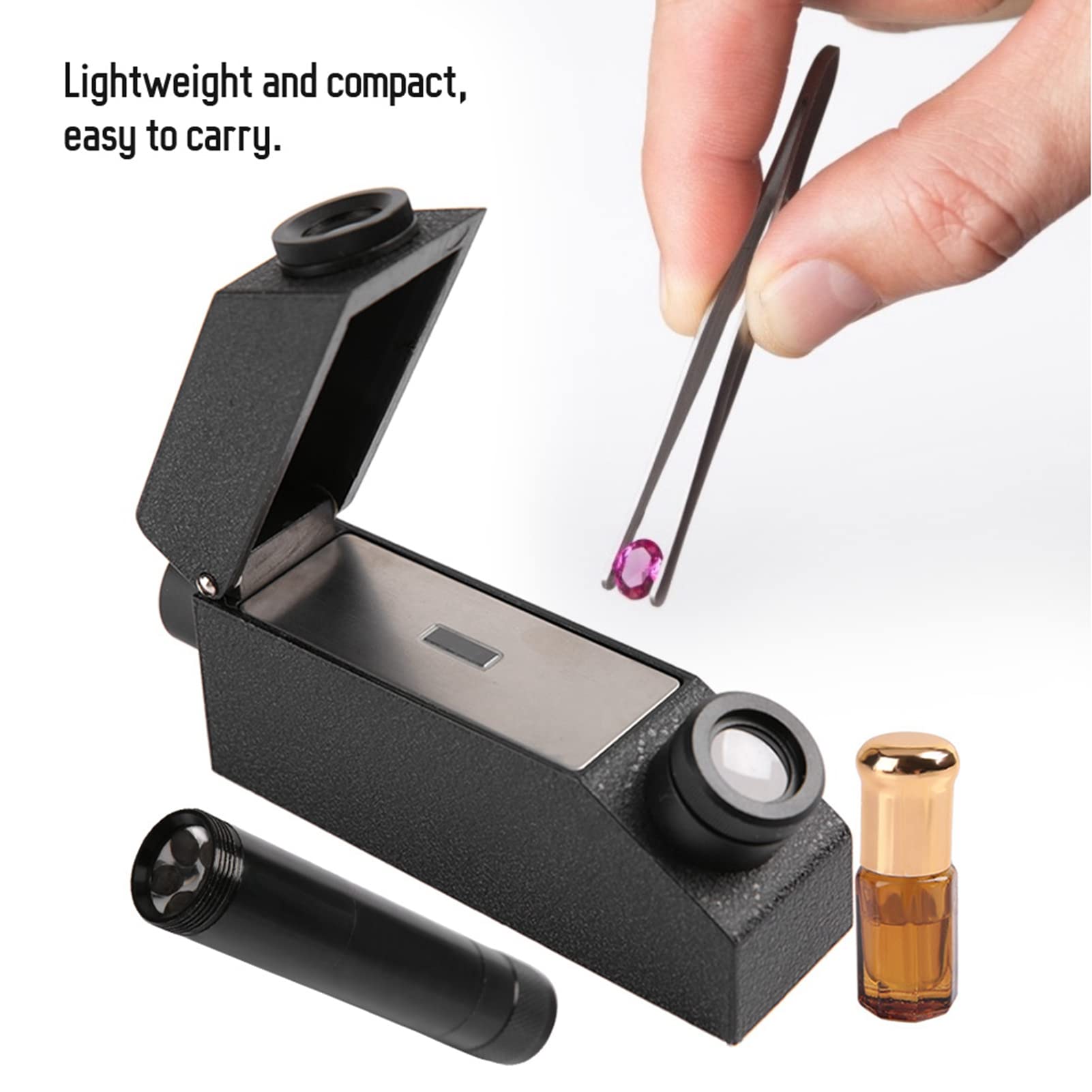 Gem Refractometer, RHG181 1.30 to 1.81 Professional Gemstone ldentification Portable Gem Refractometer for Jewelry Gold Silver Diamond for Portable Lab Refractometers